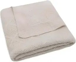 Jollein Check Knit Oatmeal / Deka pletená / 75×100 cm / TOG 1 / 60% ba