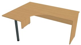 Stůl ergo pravý 160*120 cm - Hobis Gate GE 60 P Dekor stolové desky: buk, Dekor lamino podnože: buk, Barva nohy: černá