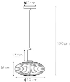 Lucide 45386/30/62 - Lustr na lanku MALOTO 1xE27/40W/230V pr. 30 cm