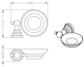 SAPHO 1318-02 Diamond mýdlenka, bronz