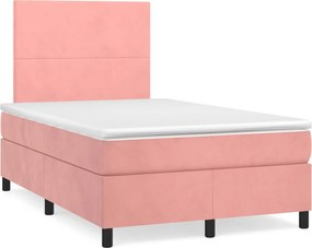 Box spring postel s matrací růžová 120 x 200 cm samet 3142898
