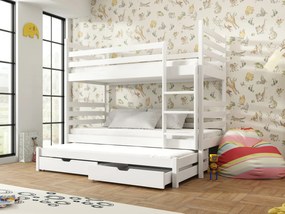 Dětská postel 90 cm TORI (s roštem a úl. prostorem) (bílá). 1013273