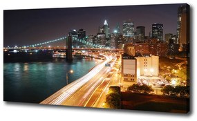 Wallmuralia Foto obraz na plátně New York noc 100x50