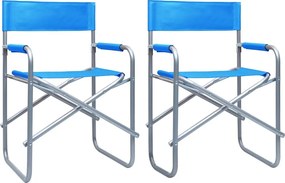 vidaXL Režisérské židle 2 ks ocel [47921] Barva: Modrá