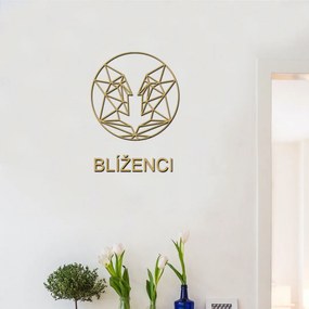dřevo života Dřevěná samolepka znamení BLÍŽENCI Zvolte barvu dekoru: Borovice - limitovaná edice, Zvolte rozměr Ø (cm): 80