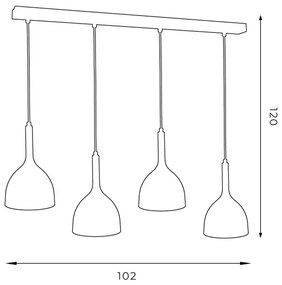 Lustr na lanku NOAK WOOD 4xE27/15W/230V bílá/buk