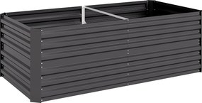 Outsunny vyvýšený záhon z oceli, záhon studený rám zahradní záhon květinový box zásuvný, sadba box sadba zelenina postel 180x90x60cm pro zahradu balk…