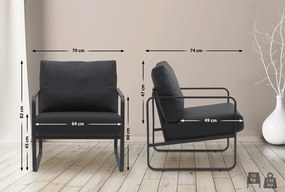 Relaxační křeslo Manea umělá kůže – černá