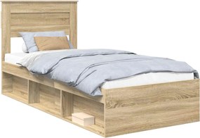 Rám postele s čelo Sonoma 100 x 200 cm Masivní borové dřevo 3409793