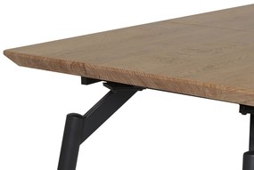 Rozkládací jídelní stůl 140/180 x 80 cm tmavé dřevo s černou BARBOSA Beliani