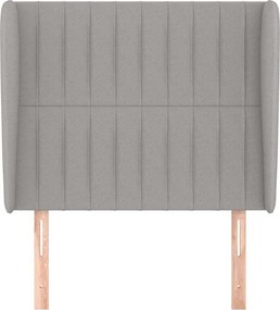 Čelo postele typu ušák světle šedé 103x23x118/128 cm textil 3118184