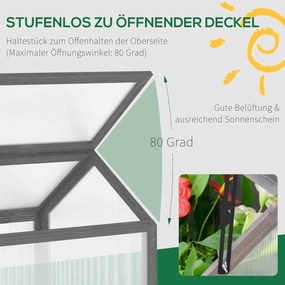 MM Handel  Mini skleník 90 x 52 x 49,5 cm outsunny | šedy