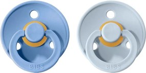 Dudlík bibs colour dudlík z přírodního kaučuku 2 ks sky blue / baby blue - velikost 1 (0-6m.)