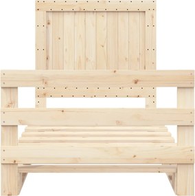 Rám postele s čelem 100 x 200 cm masivní borové dřevo 3281539