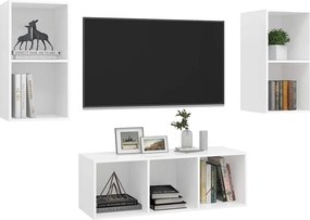 VidaXL TV skříňky 3 ks bílé dřevotříska 3079736