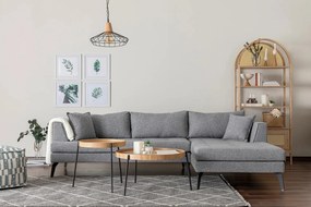 Hanah Home Rohová pohovka BOBO světle šedá pravá