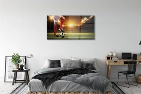 akrylový obraz Fotbalovém stadionu nohy 125x50 cm