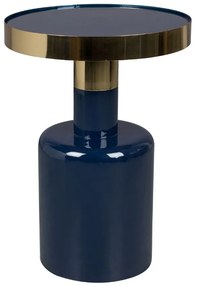 OnaDnes -20% Modrý kovový odkládací stolek ZUIVER GLAM 36 cm