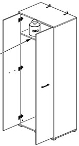 Dvoudveřová předsíňová skříň RUAN - světlý dub sonoma