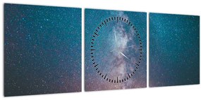 Obraz - Mléčná dráha (s hodinami) (90x30 cm)