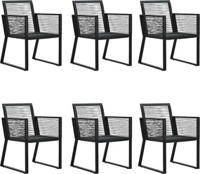7dílný zahradní jídelní set černý PVC ratan 3156549