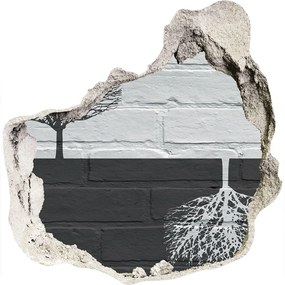 Wallmuralia Díra 3D fototapeta nástěnná Stromy na zdi 75x75 cm