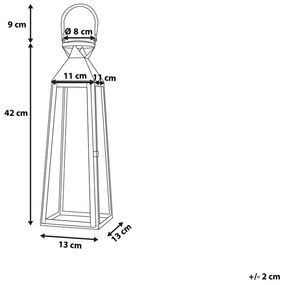 Lucerna v černé barvě 42 cm CRETE Beliani