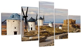 Obraz - Větrné mlýny Consuegra, Španělsko (125x70 cm)