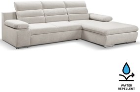 Sedací souprava GRECO MINI | 278x185 cm | PRAVÁ | 02 šedobílá WATER REPELLENT | rozkládací + úložný prostor