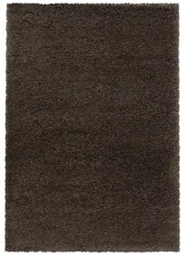 Vopi | Kusový koberec Fluffy shaggy 3500 brown - Kruh průměr 80 cm