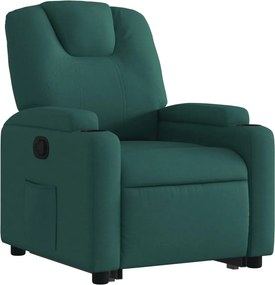 Zvedací polohovací křeslo tmavě zelené textil 3204374