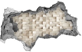 Wallmuralia Samolepící díra 3D Dřevěné kostky 95x73 cm