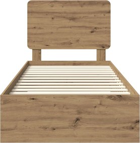 Rám postele s čelo Artisanový dub 90 x 200 cm Kompozitní dřevo 3412836