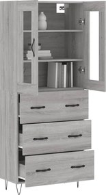 Skříň highboard šedá sonoma 69,5 x 34 x 180 cm kompozitní dřevo 3198439