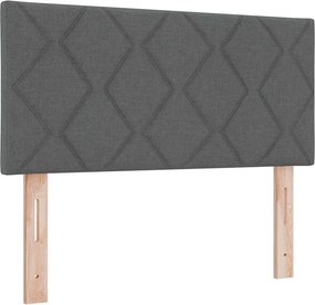 Postel s boxspringem s čelo Tmavě šedá 90 x 190 cm textil 3340249