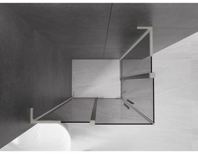 Mexen Velar L Duo, sprchový kout s posuvnými dveřmi 100 x 90 cm, 8mm šedé sklo, broušená ocel, 871-100-090-02-43-97