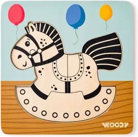 Woody Puzzle Baby - koník houpací / od 12 měsíců