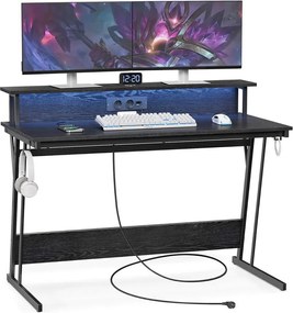 Herní stůl Hill s LED osvětlením černý