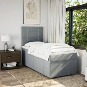 Box spring postel s matrací světle šedá 90x200 cm textil 3291551