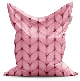 Sablio Sedací vak Classic Růžové pletení z vlny - 200x140 cm
