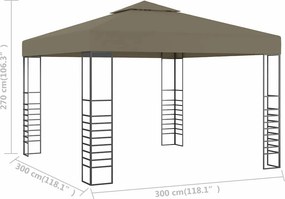 Zahradní altán 3 x 3 m taupe 180 g/m² 312228