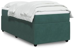 Box spring postel s matrací tmavě zelená 90x200 cm samet 3285617