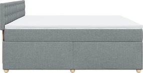 Box spring postel s matrací světle šedá 200 x 200 cm textil 3289101