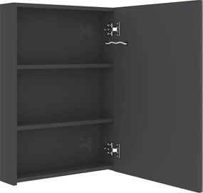 LED koupelnová skříňka se zrcadlem zářivě šedá 50 x 13 x 70 cm 326498