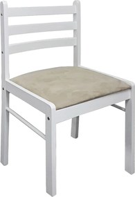 vidaXL Jídelní židle 4 ks masivní kaučukovníkové dřevo a samet [242031] Barva: Bílá