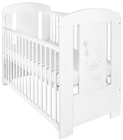 Dětská postýlka New Baby Králíček se šuplíkem bílá Bílá