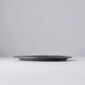 Made in Japan (MIJ) Craft Black Nepravidelný Mělký Talíř 25 cm