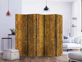 Pokojová zástěna Zlatá komnata II - textura s zlatými vzory v abstraktním motivu