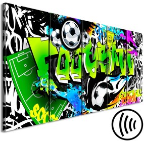 Obraz Fotbalové graffiti (5-dílný) úzký
