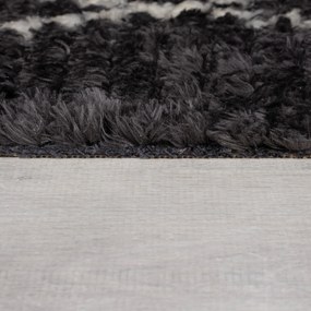 Flair Rugs, AKCE: 160x230 cm Kusový koberec Domino Aisha Berber Monochrome, černá, černobílá, ložnice